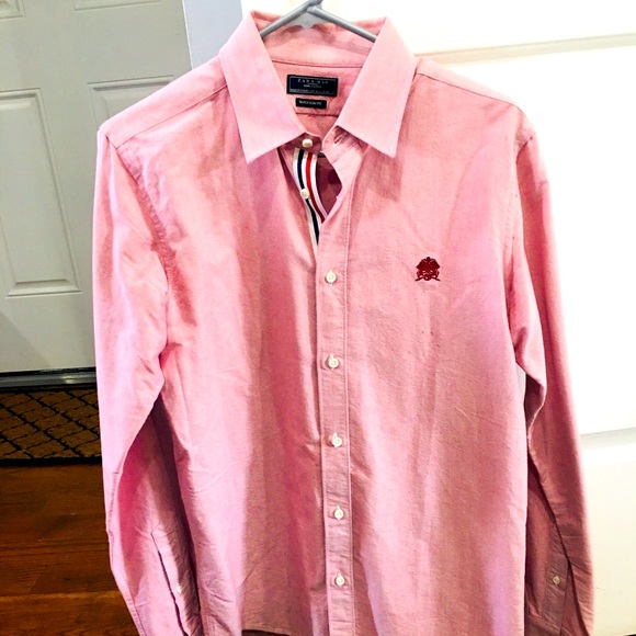 Shirts | Zara Light Pink Button Down Super Slim Denim Shirt | Poshmark